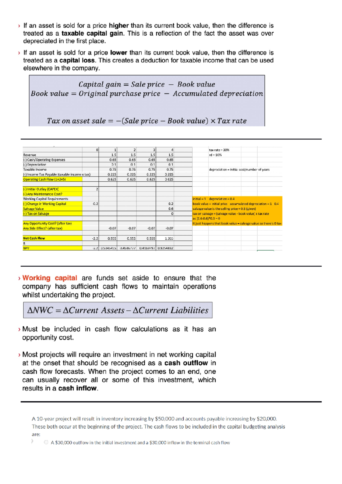 FINC2011 Capital Budgeting 2 Cheatsheet - CORPFIN 1002 - Studocu