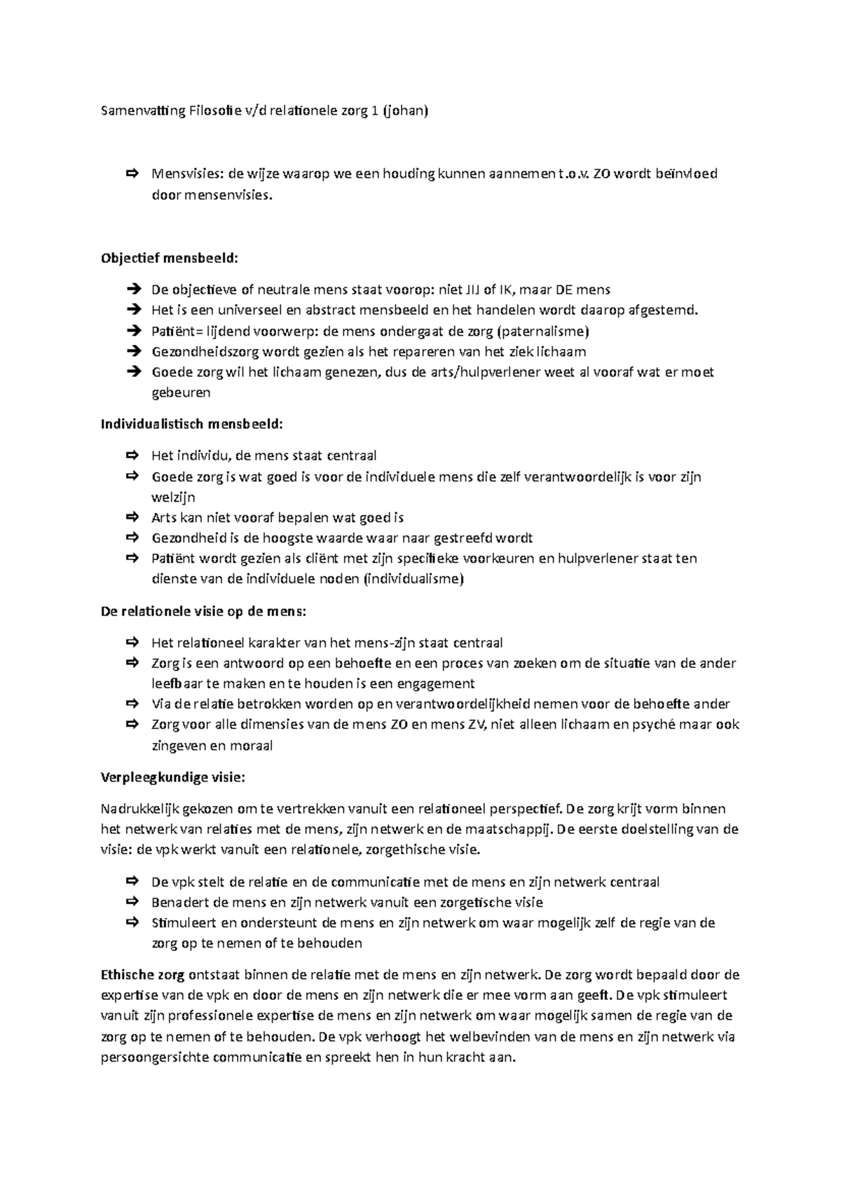 Samenvatting Filosofie v - o. ZO wordt beïnvloed door mensenvisies ...