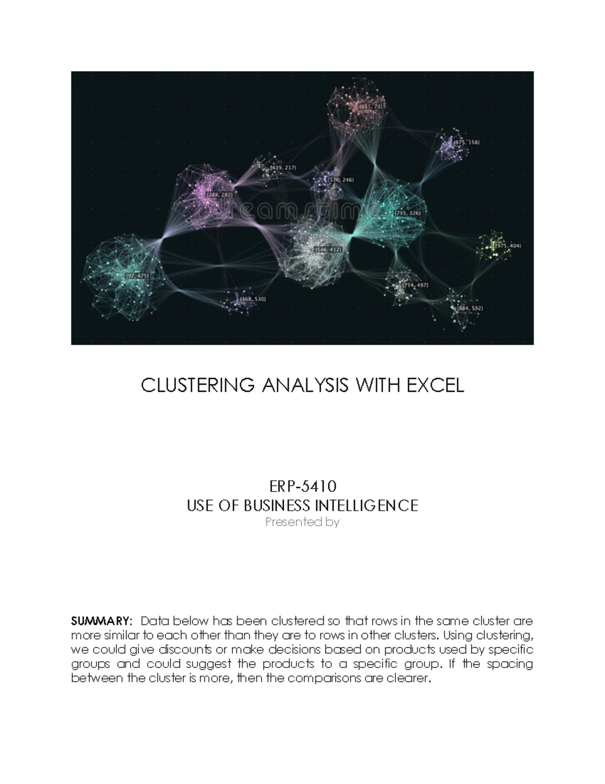 Clustering Analysis - CLUSTERING ANALYSIS WITH EXCEL ERP- USE OF ...