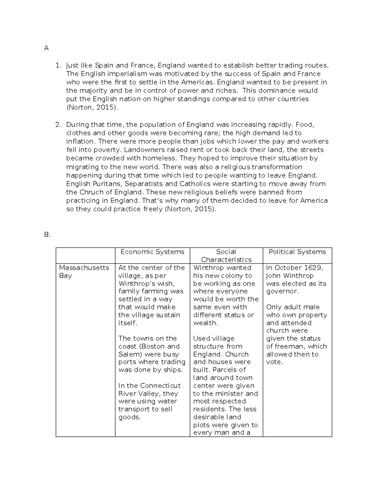 C121-Task1 - The graduate analyzes the colonial experience and the ...