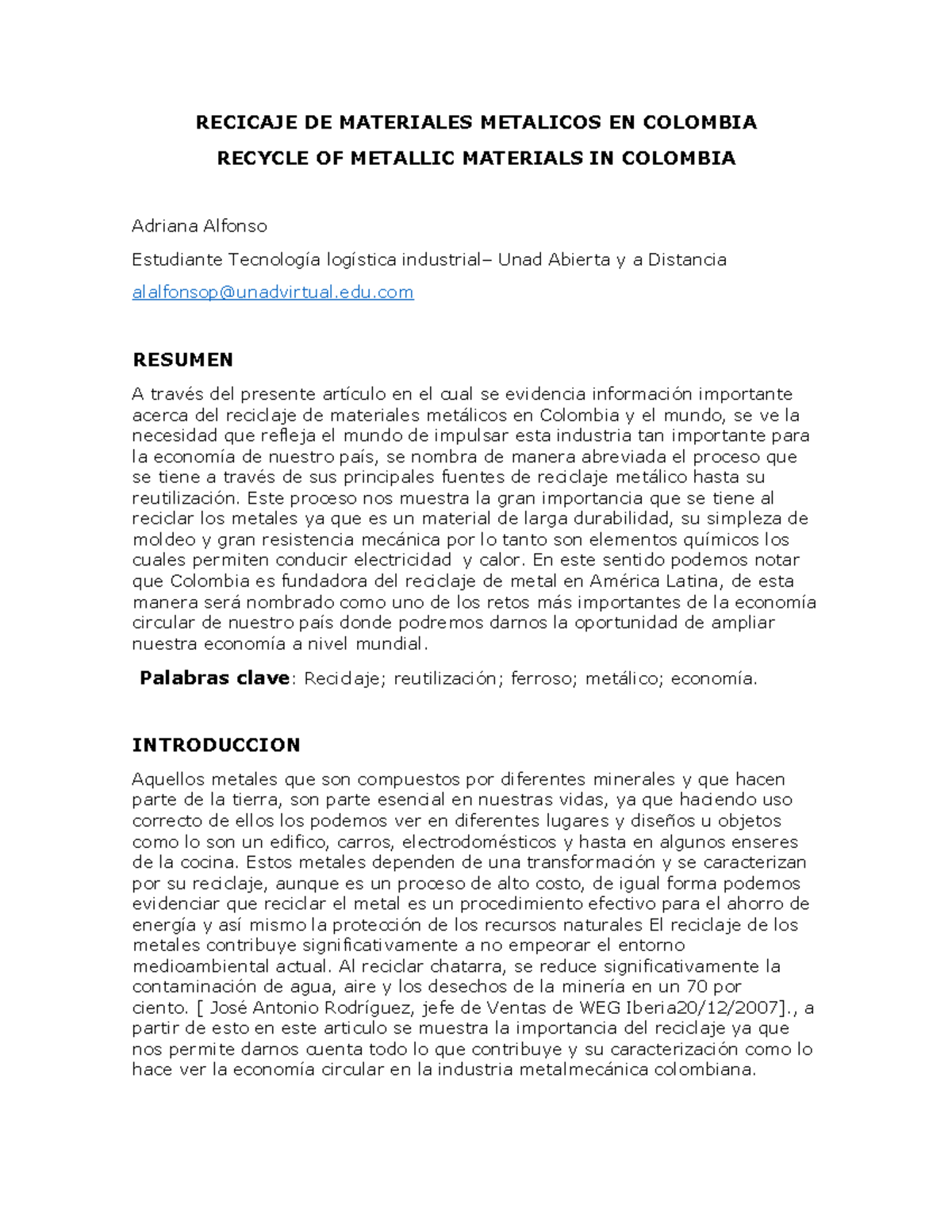 Recicaje DE Materiales Metalicos EN Colombia - RECICAJE DE MATERIALES ...