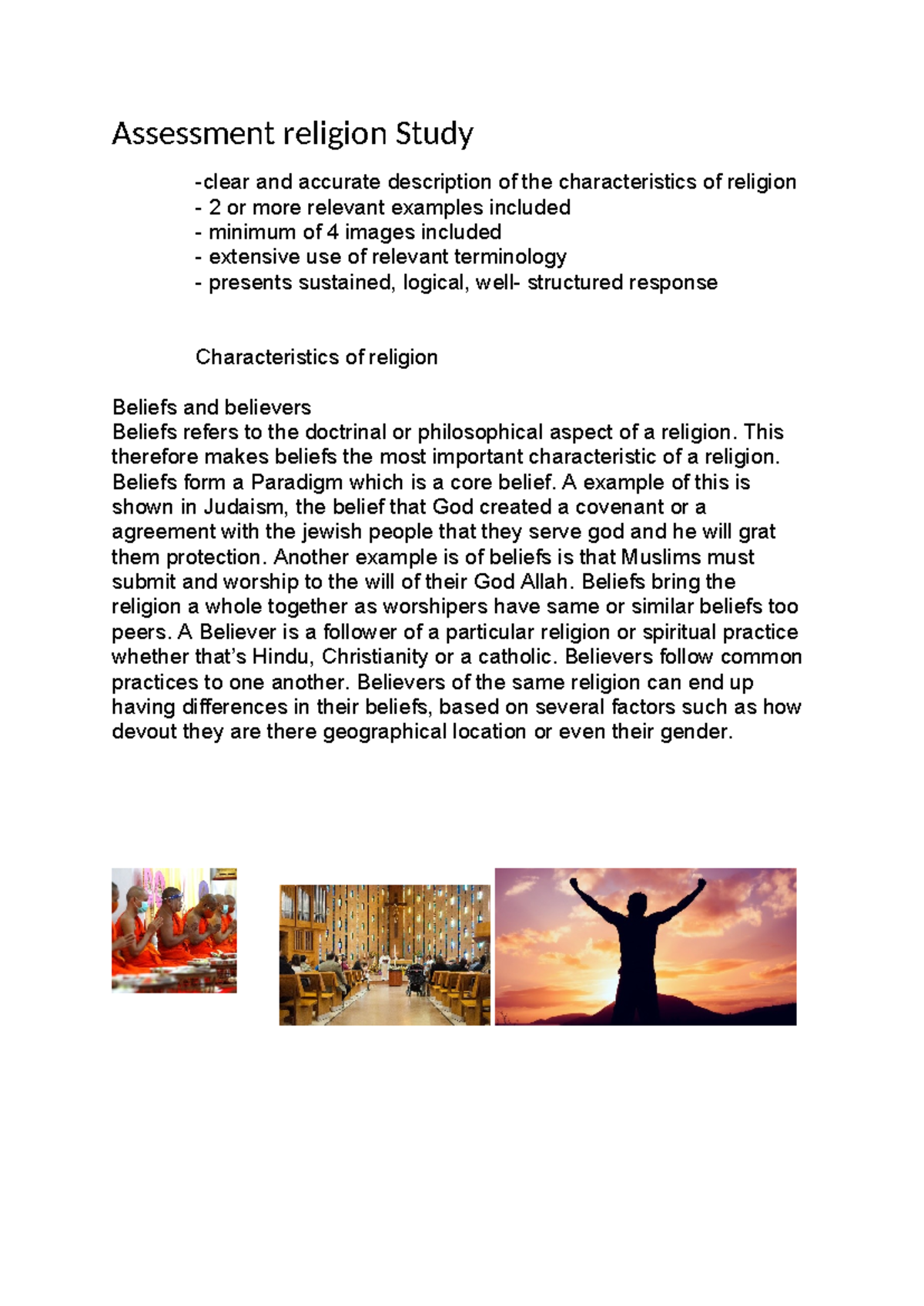 Assessment religion Study - Assessment religion Study -clear and ...