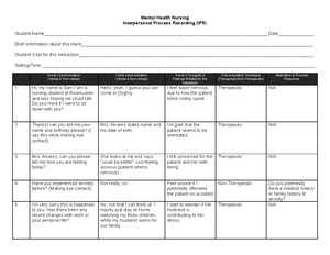 Mental Health IPR - Mental Health Nursing Interpersonal Process ...