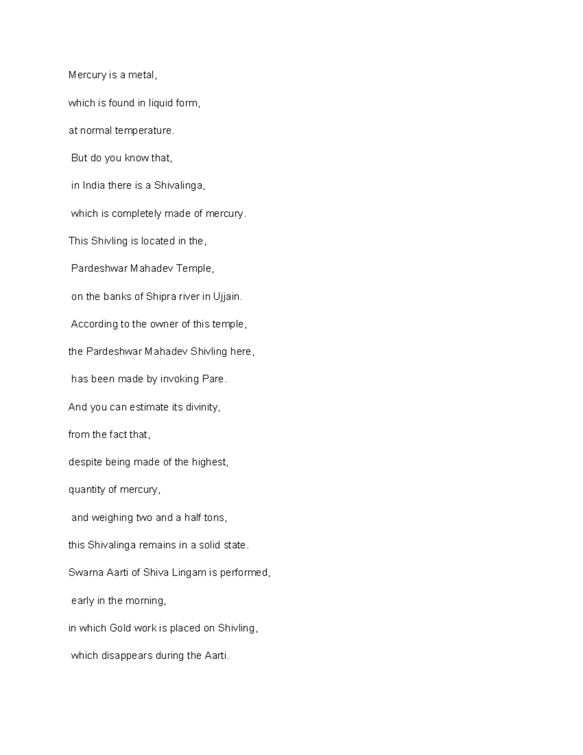 7. Mercury shivling - Notes - Mercury is a metal, which is found in ...