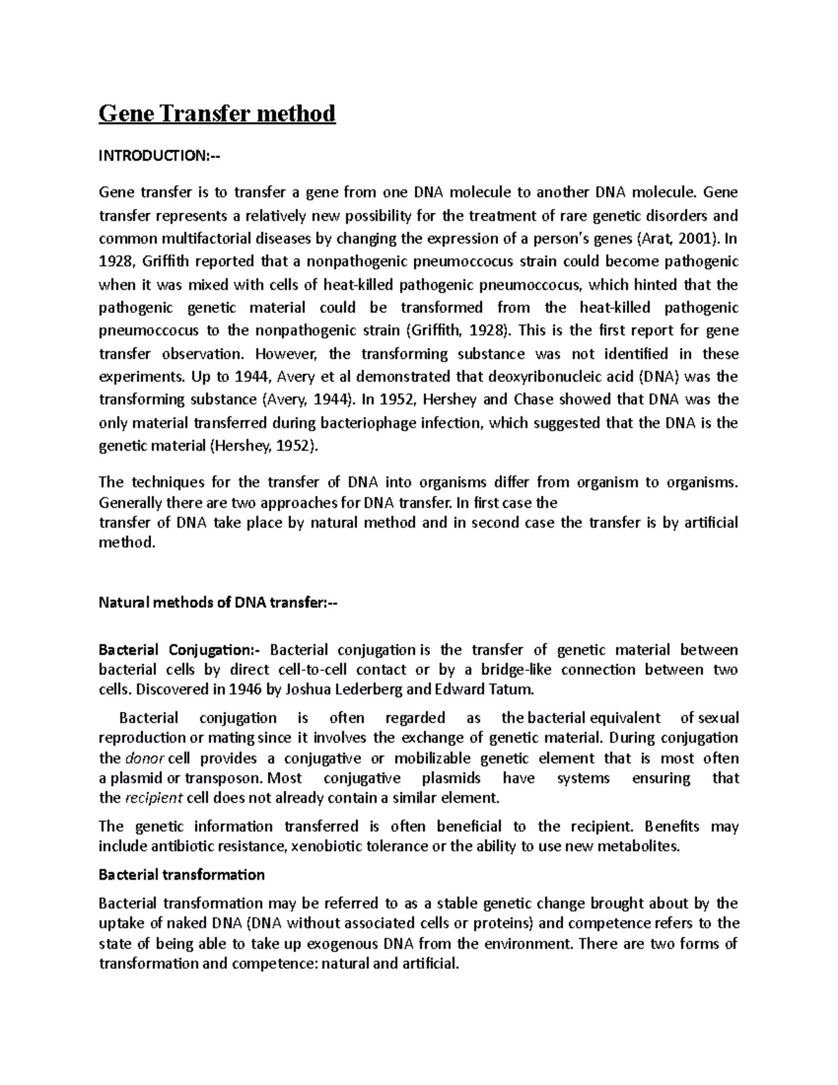 Gene Transfer method - Gene Transfer method INTRODUCTION:- Gene ...