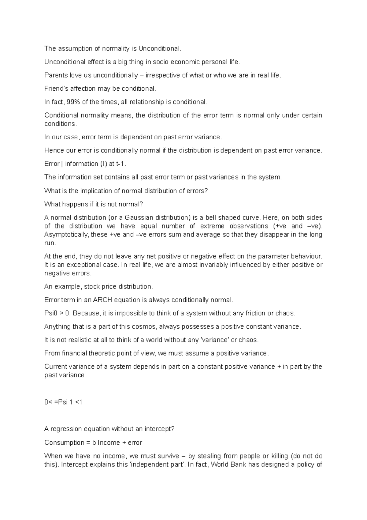 Conditional variance explanation - The assumption of normality is ...