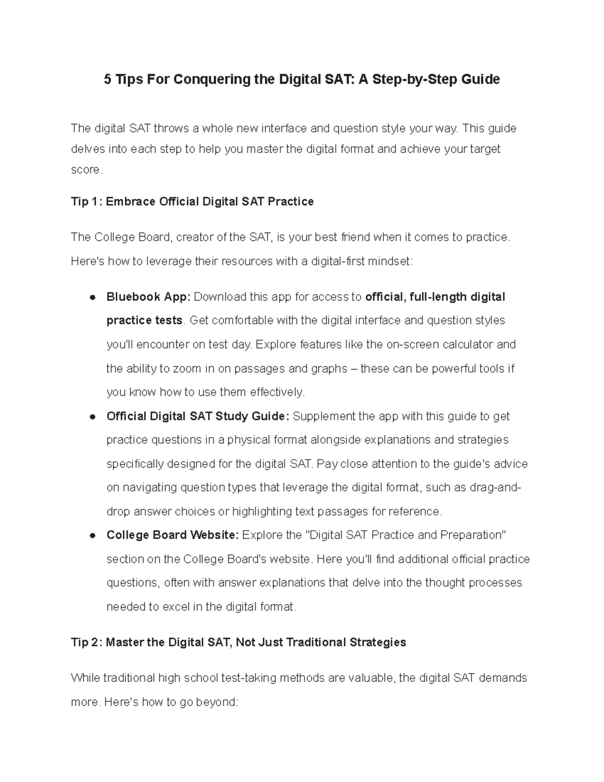 5 Tips For DSAT Success - AAAAAAAAAAAAAAAAAAAAAA - 5 Tips For ...