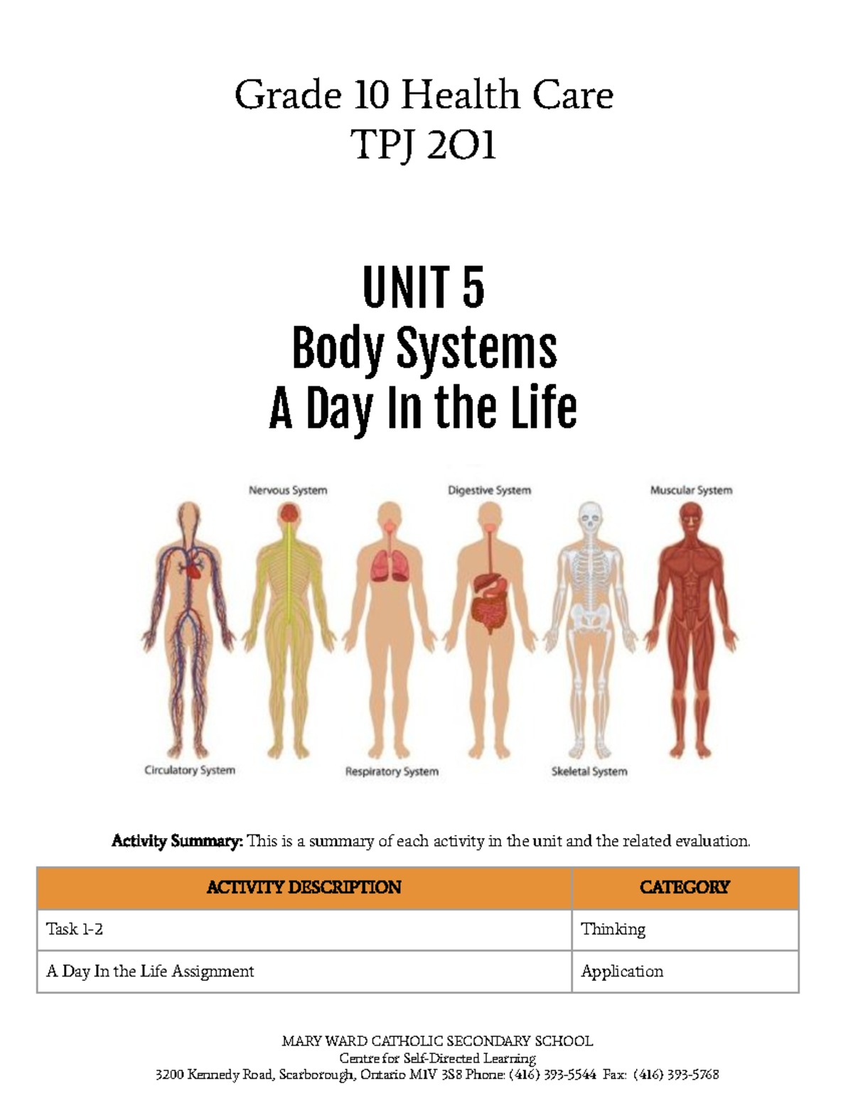 Human Body Systems For Grade 5