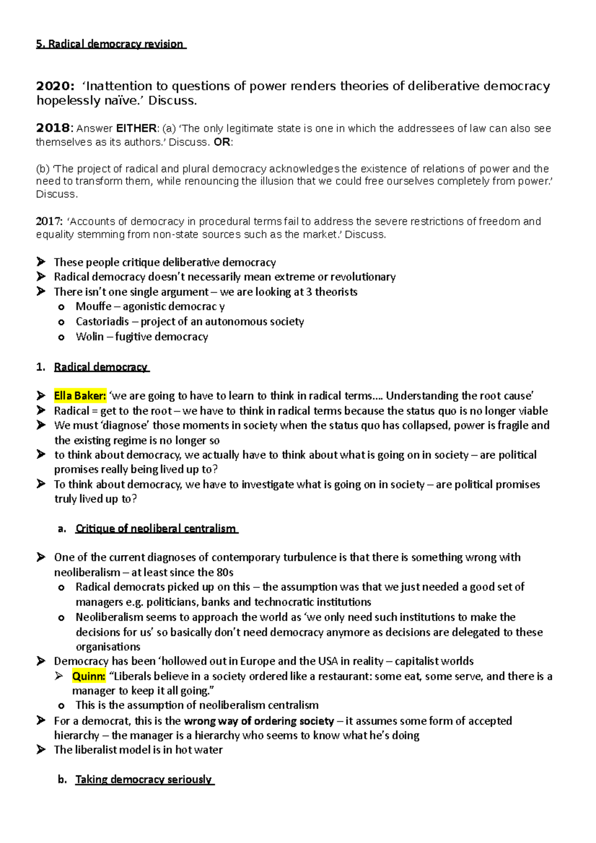 5. Radical democracy revision - 5. Radical democracy revision 2020 ...
