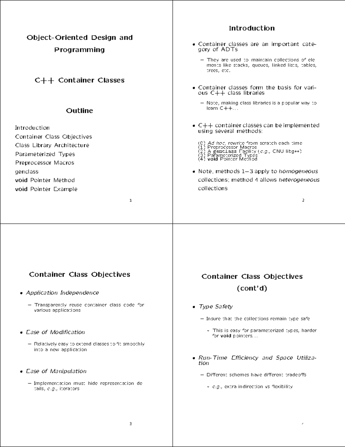 C++-container 4 - IAM A COMPUTER STUDENT - Object-Oriented Design and Programming C++ Container ...