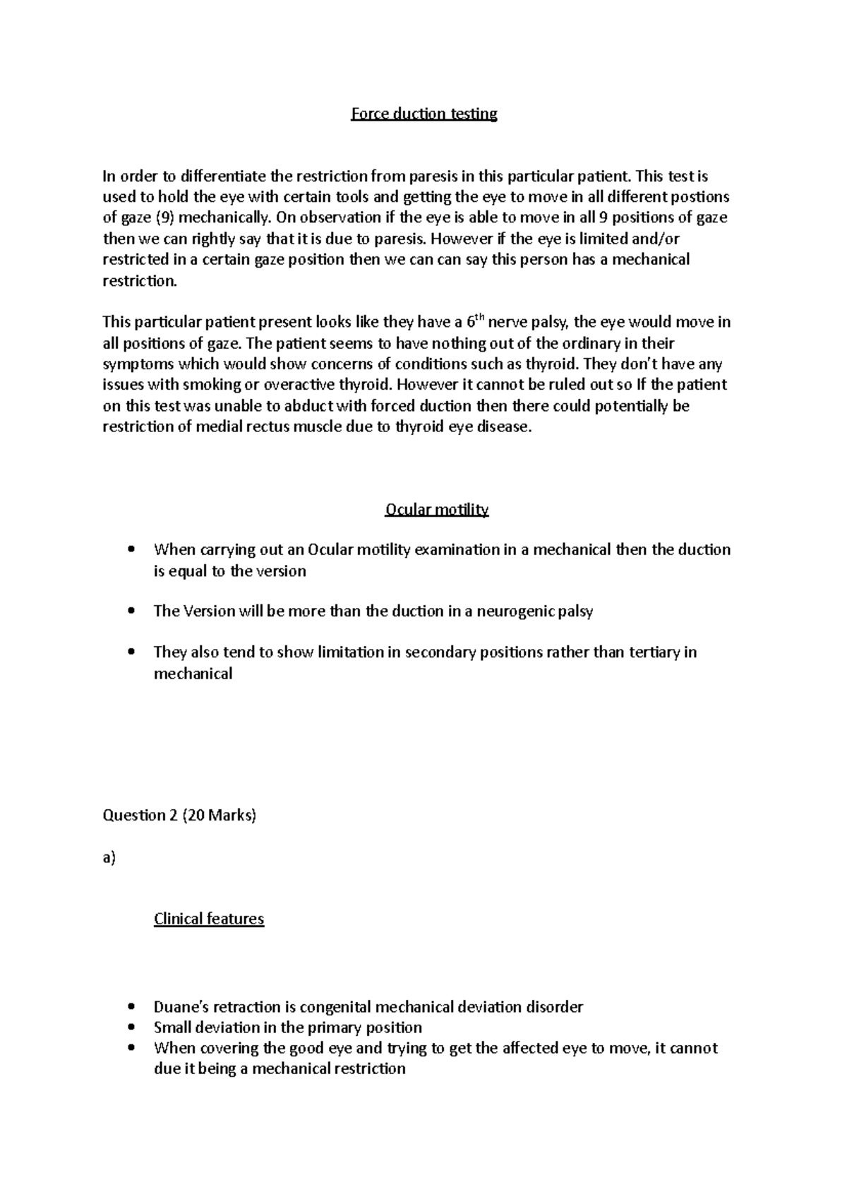 Force duction testing - n/a - Force duction testing In order to ...