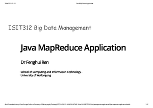 05mapreducemodel - Mapreduce model - ISIT312 Big Data Management MapReduce Data Processing Model ...