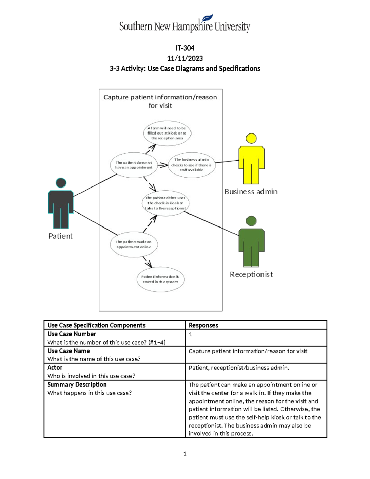 IT-304 3-3 Activity - IT- 11/11/ 3-3 Activity: Use Case Diagrams and ...