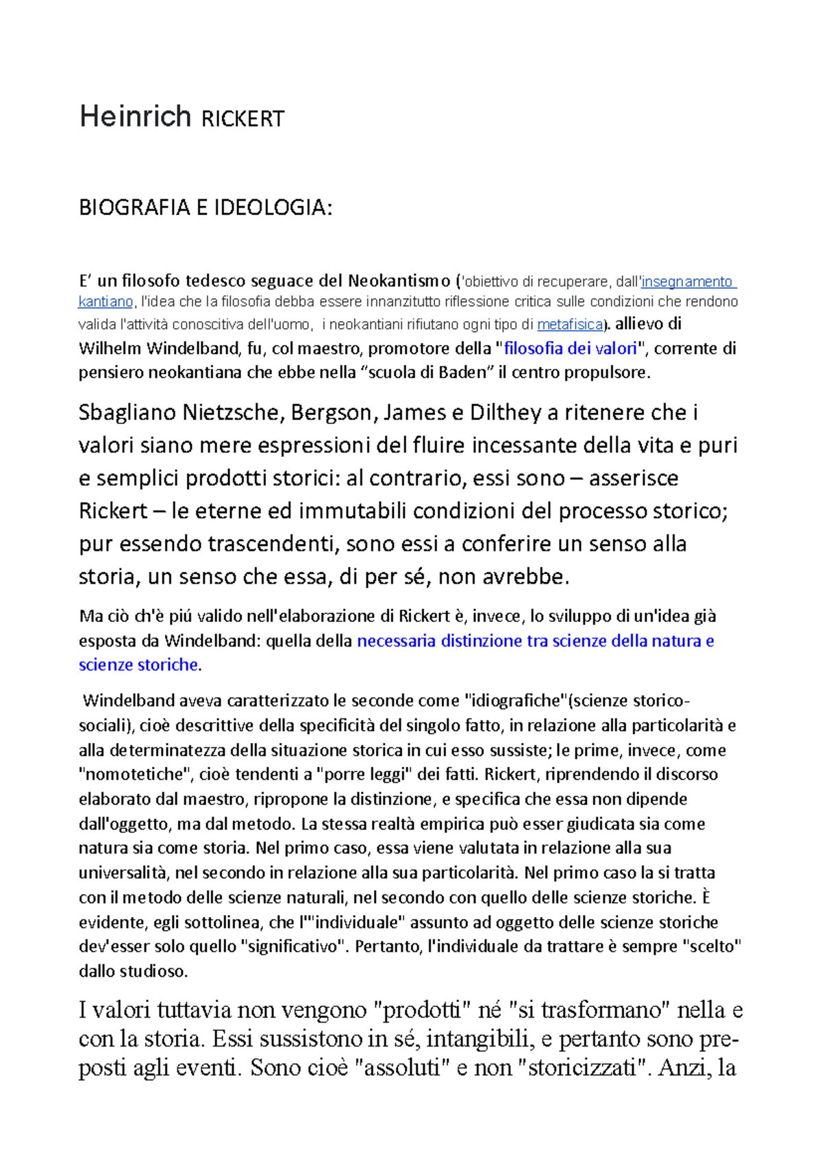 Heinrich Rickert - riassunto storia - Heinrich RICKERT BIOGRAFIA E ...