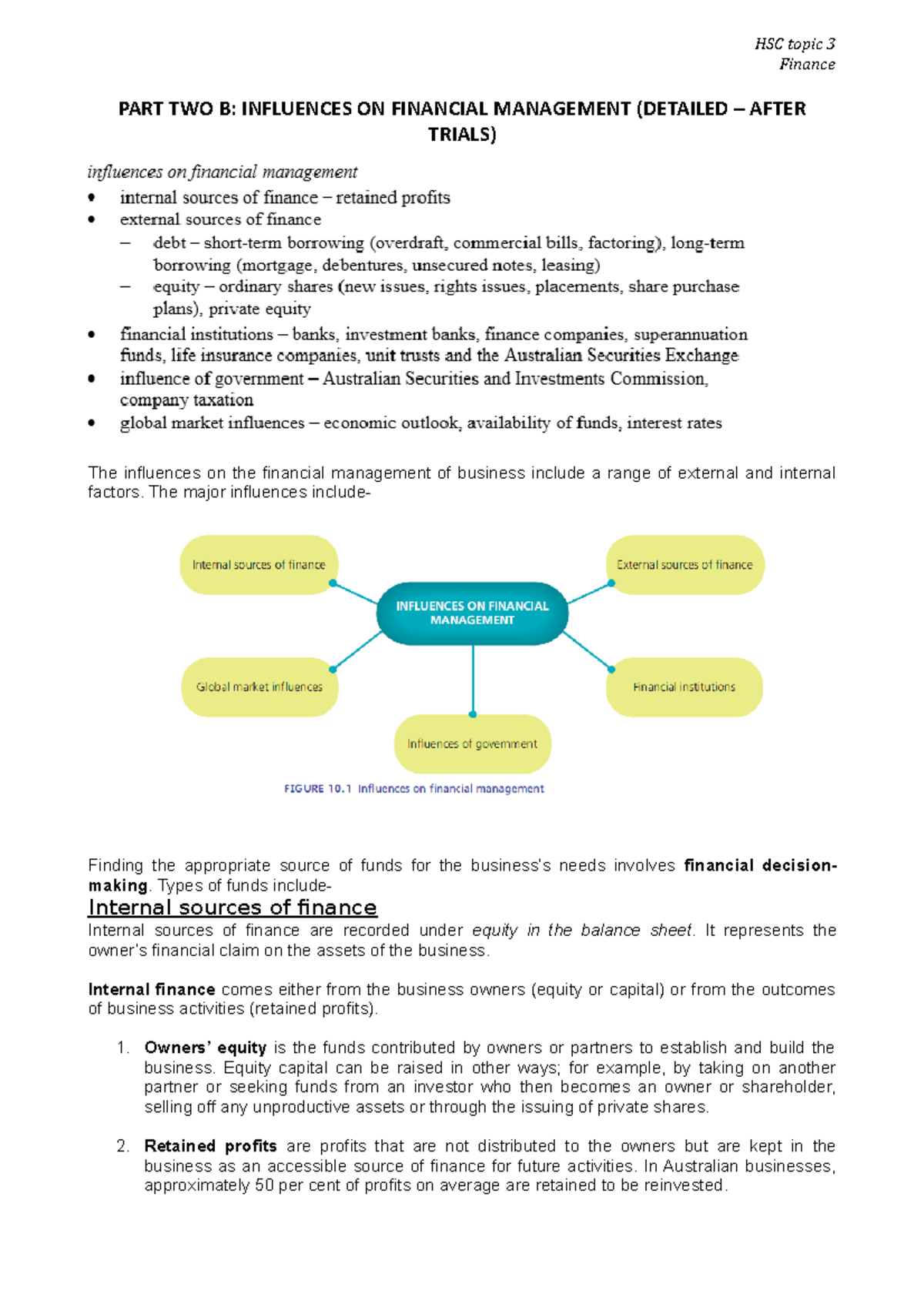 2022 Part 2B - Influences on Finance (Detailed) - Finance PART TWO B ...