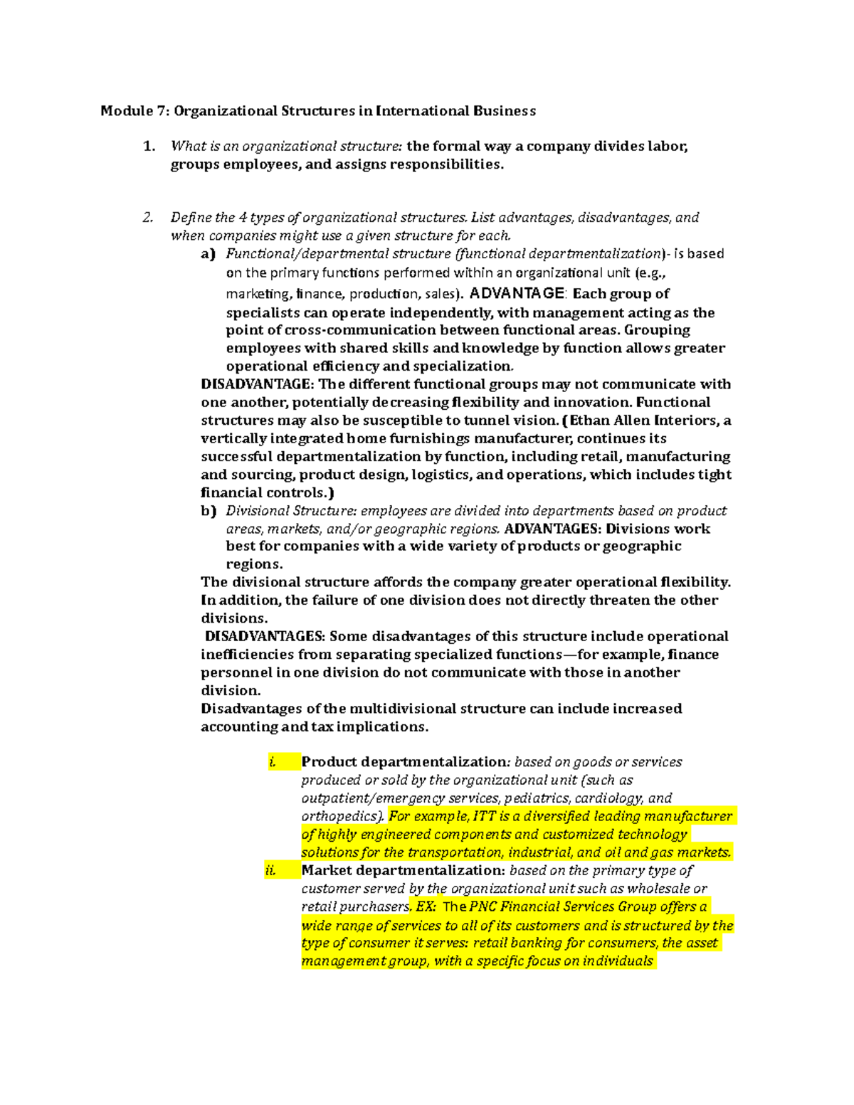 Module 7 Enhanced Study Guide - Module 7: Organizational Structures in ...