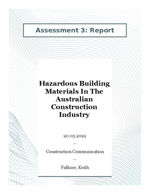 Assignment 3 Report - Assessment Task 3: Report ENGR Construction ...