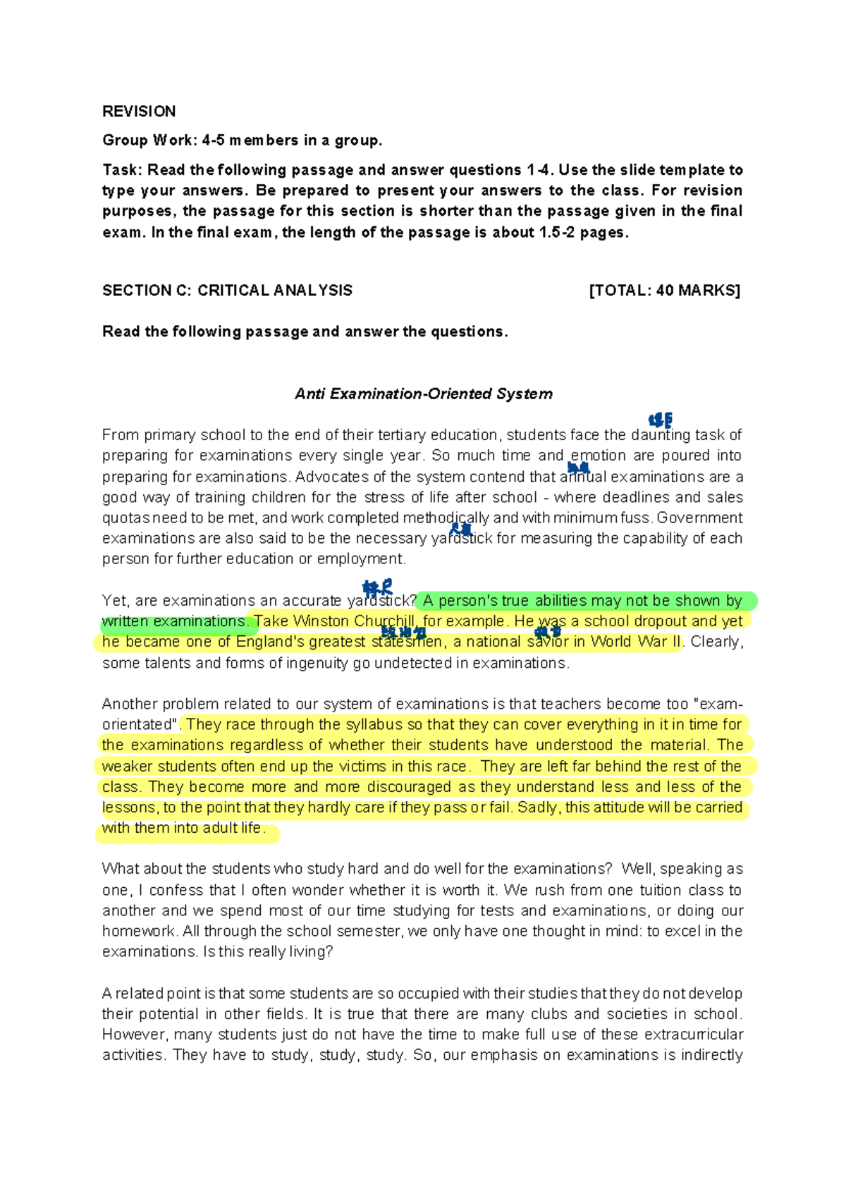 Revision Section C Questions - chemistry I - Studocu