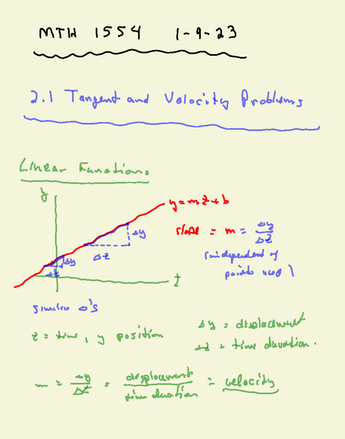 Section 2 - Explained - MTH 1554 2 Tangent and Velocity Problems Linear ...