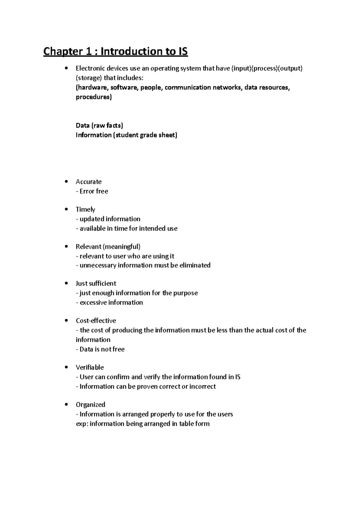 Information System - Assignment Drafts - Chapter 1 : Introduction to IS Electronic devices use ...