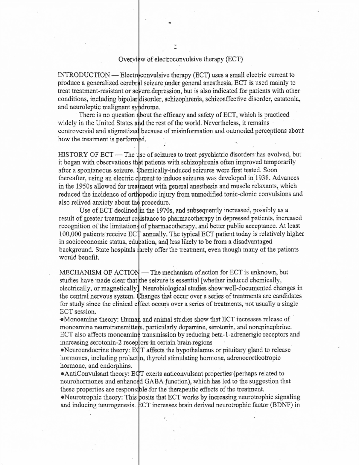 ECT Information Sheet FOR Students - NURS251-006 - Studocu