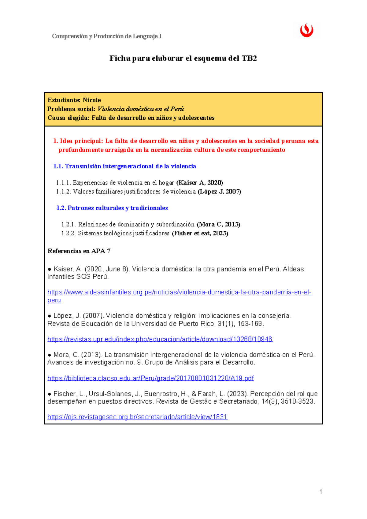 Tb2 cpl... - portafolio tb2-cpl1 - Comprensión y Producción de Lenguaje 1 Ficha para elaborar el ...