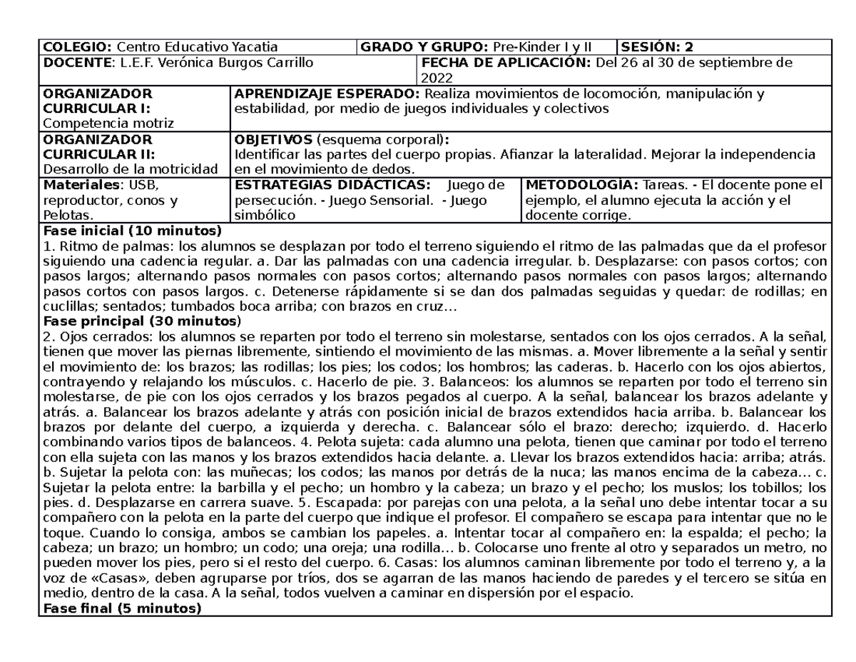 Semana 5 Prekinder Kinder Y Prepri DEL 26 AL 300922 - COLEGIO: Centro ...
