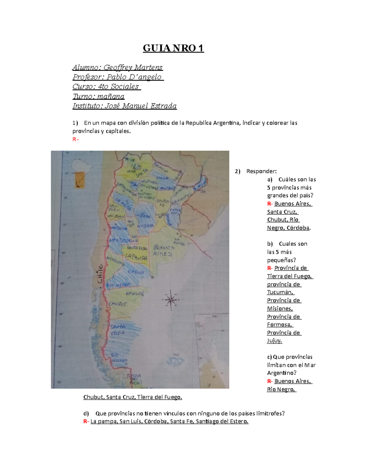 Actividad N°1 geografia - GUIA NRO 1 Alumno: Geoffrey Martens Profesor ...