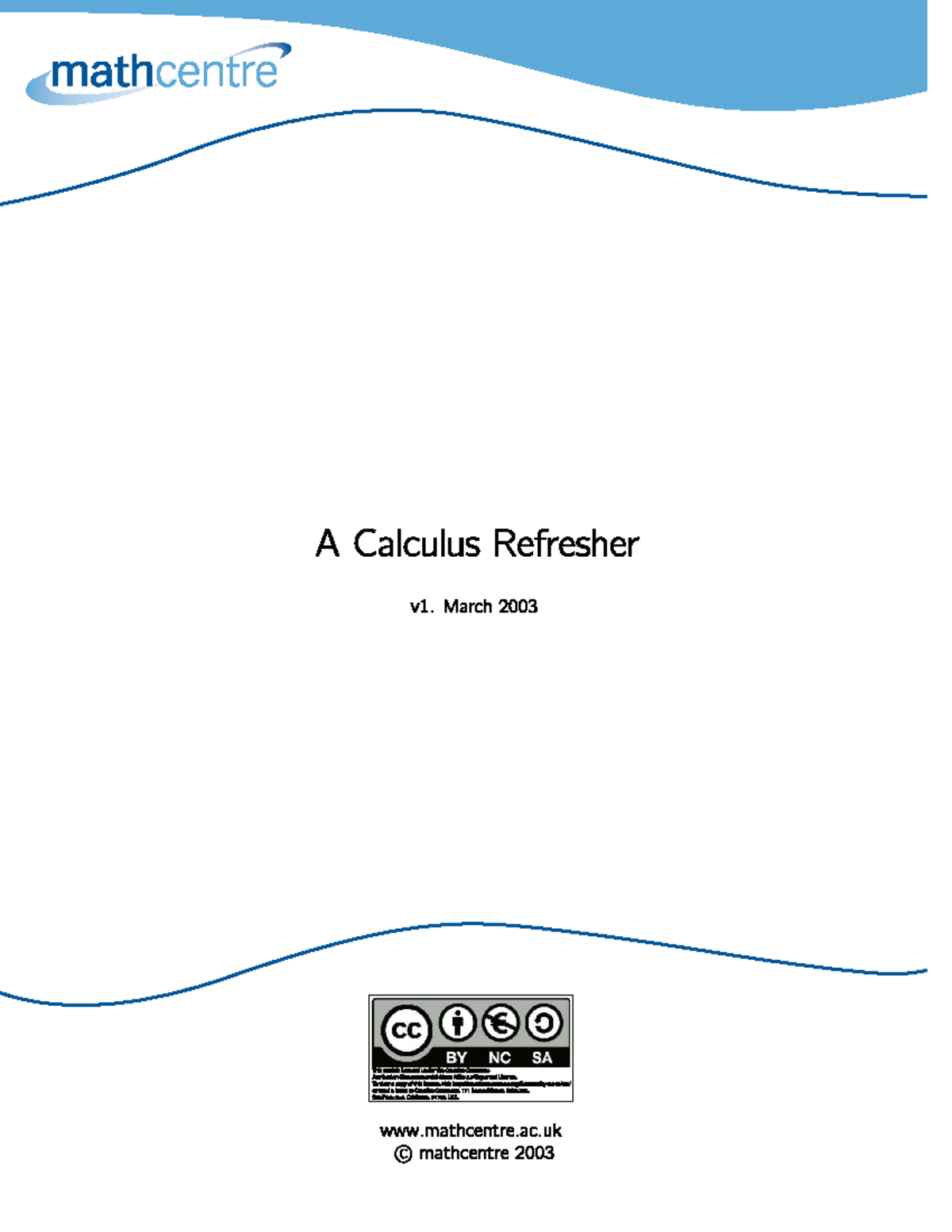 A Calculus Refresher - basic math for economic - A Calculus Refresher ...