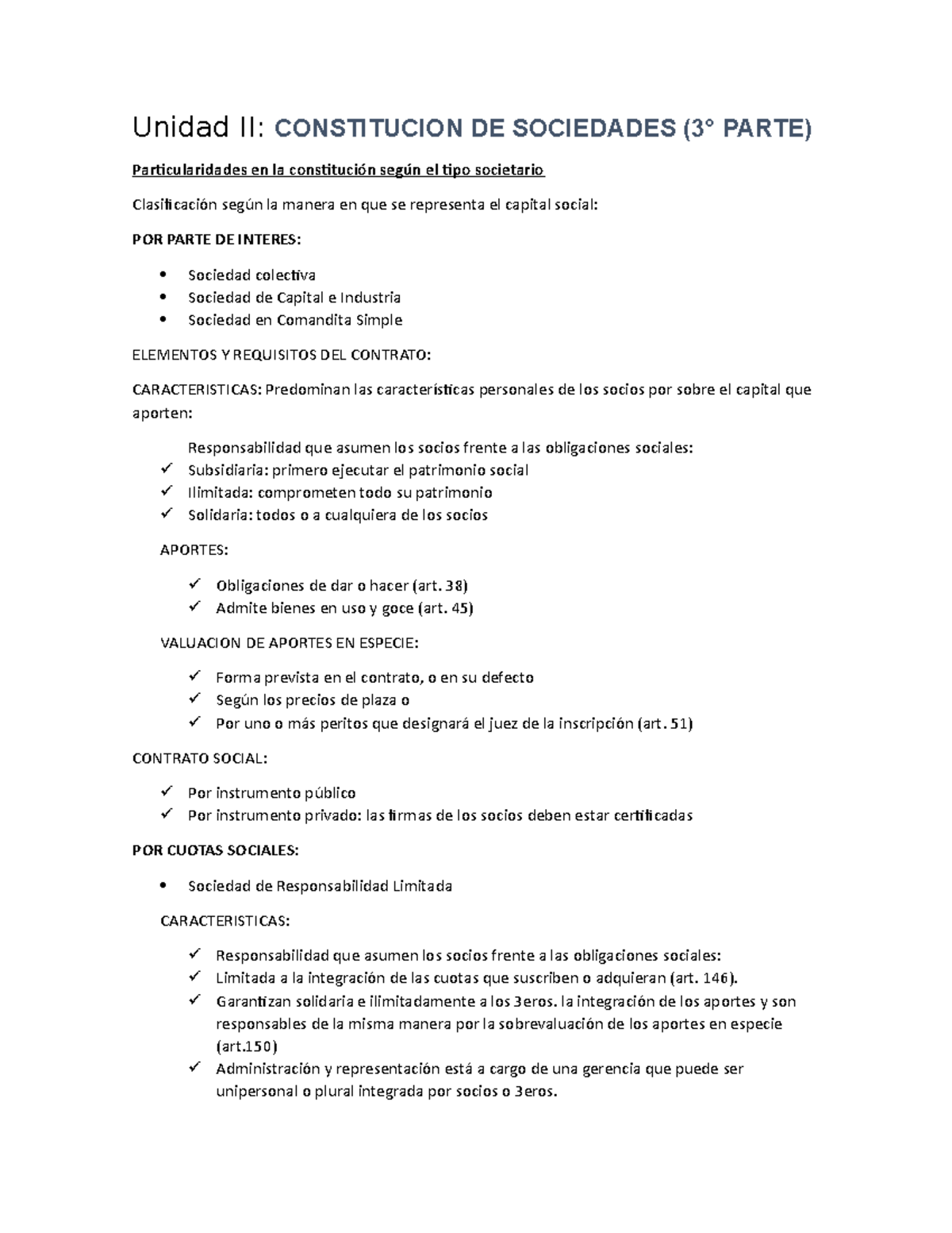 Unidad II- parte 3 - power - Unidad II: CONSTITUCION DE SOCIEDADES (3° PARTE) Particularidades ...