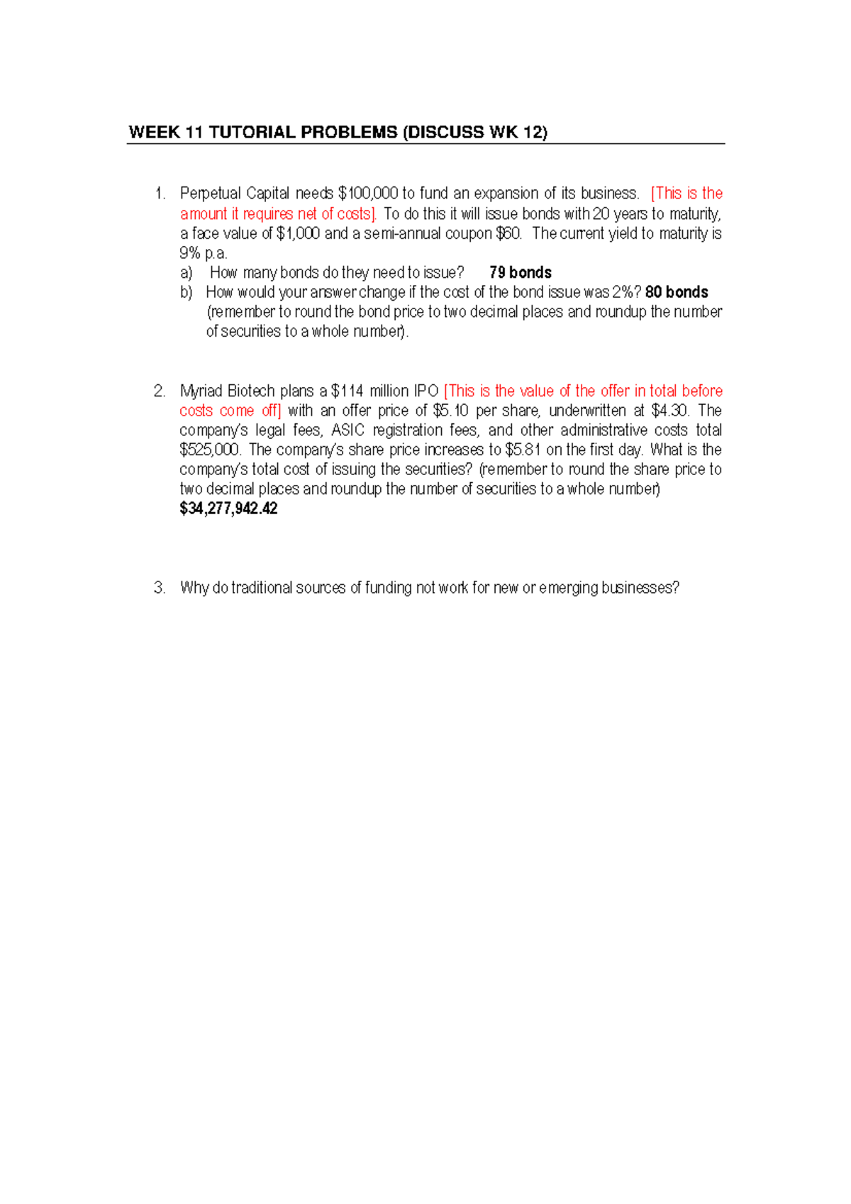 Topic 11 - Homework questions from/ for tutorials - WEEK 11 TUTORIAL ...