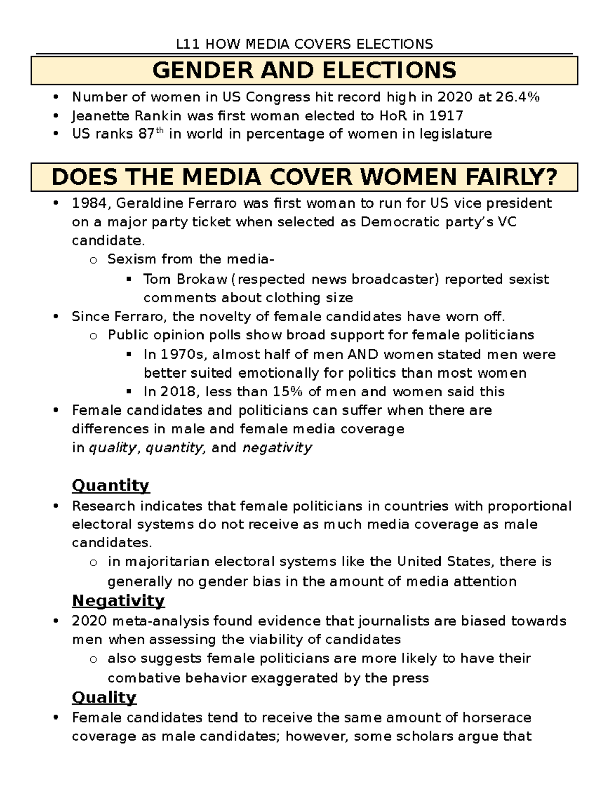 L11 HOW Media Covers Elections - L11 HOW MEDIA COVERS ELECTIONS GENDER ...