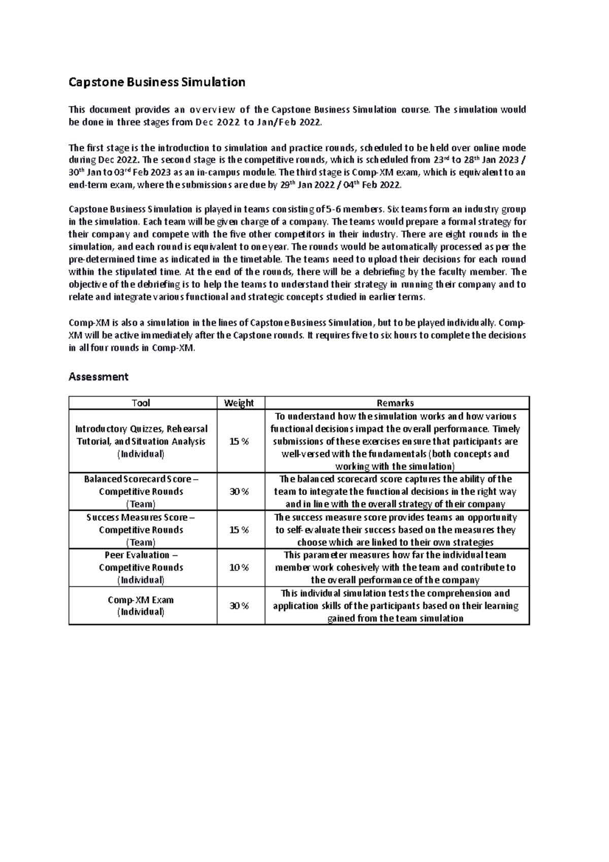 capstone Simulation Overview - Capstone Business Simulation This ...