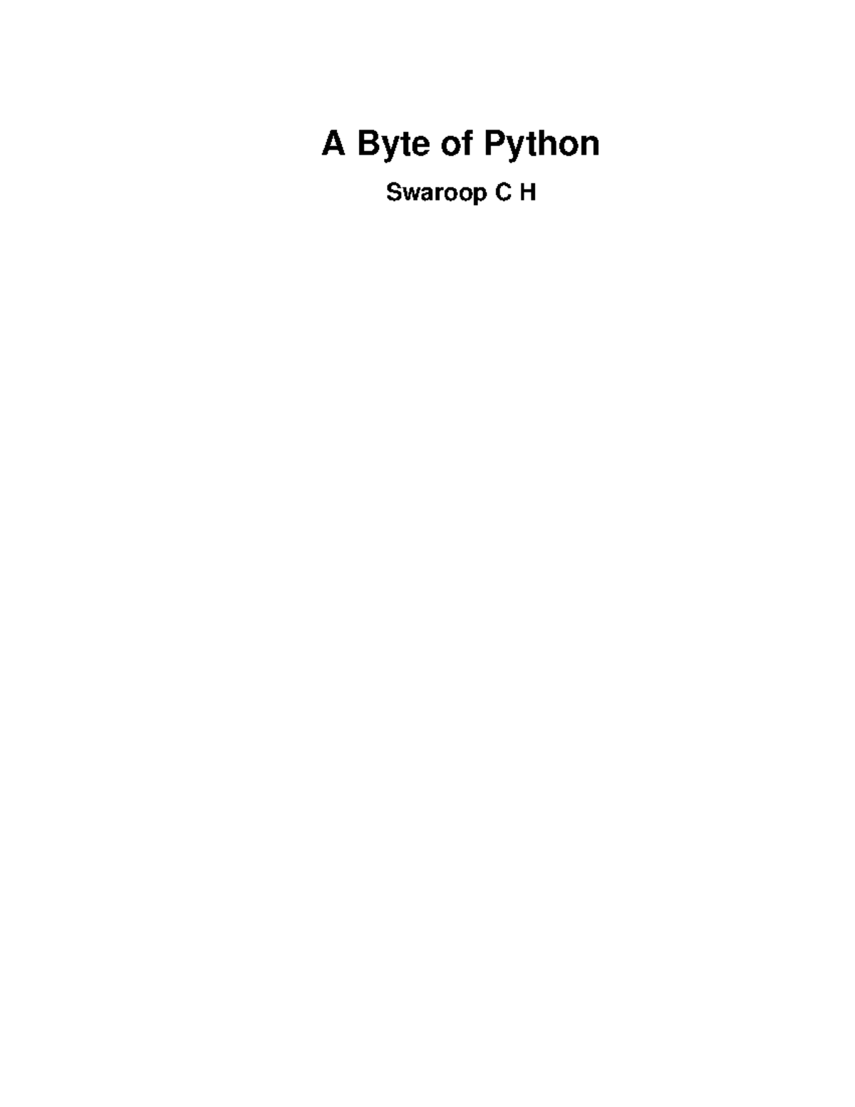 Byteofpython 120 Python A Byte Of Python Swaroop C H A Byte Of Python Swaroop C H Copyright