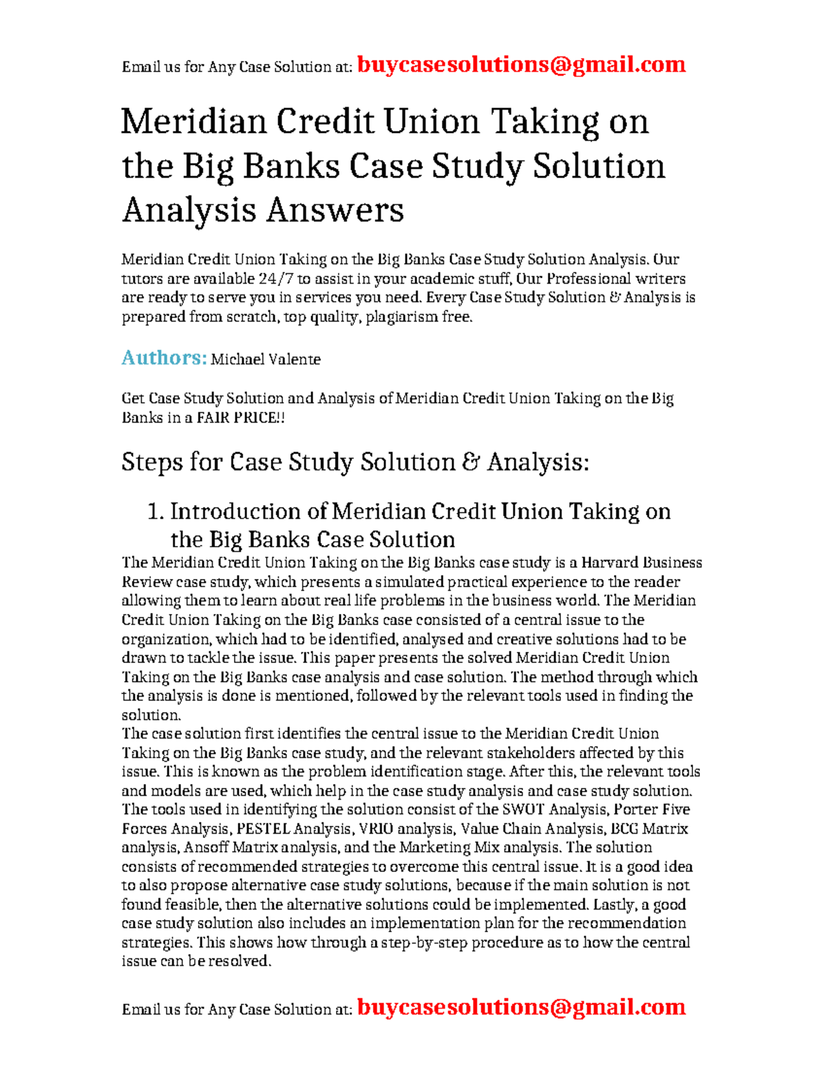 Case Solution Meridian Credit Union Taking on the Big Banks - Meridian ...