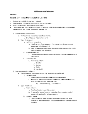 Notes for Information Technology Management - D075 - WGU - Studocu
