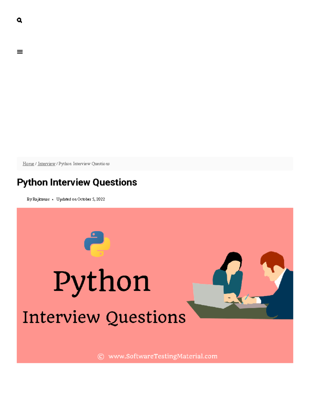 Python Interview Questions - Hopefully, this list of interview ...