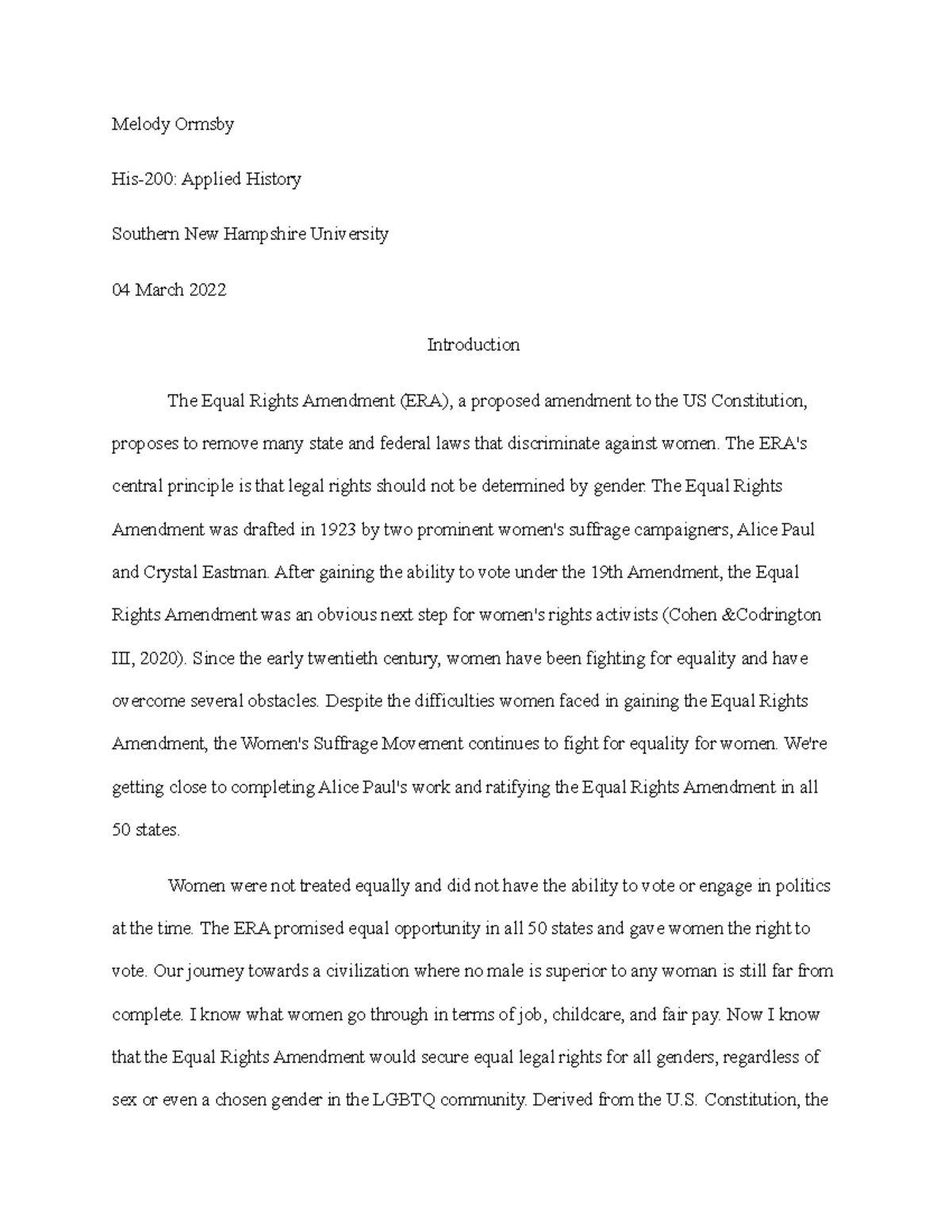 7-3 Historical Analysis Essay Progress Check 3 - Melody Ormsby His-200 ...