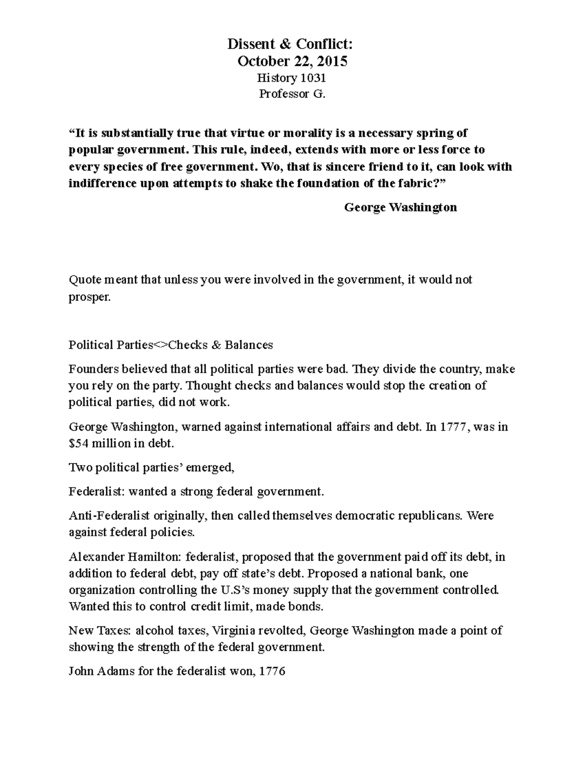 History 1031 notes, Dissent and Conflict - Dissent & Conflict: October ...