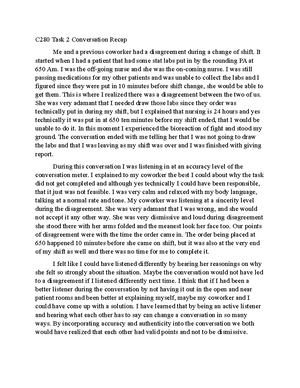 Conversation Recap - none - C820 - WGU - Studocu