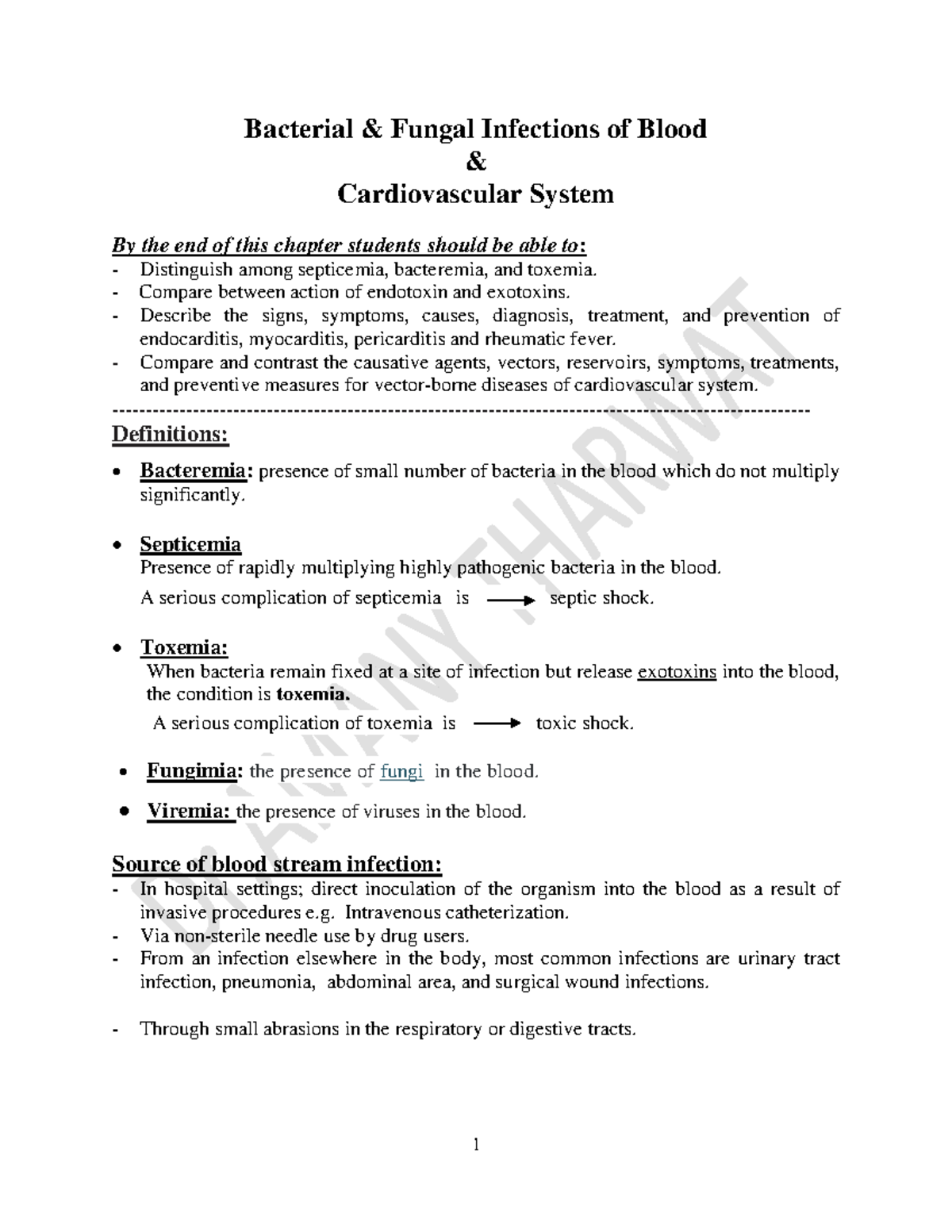 Bacterial infection of the heart final for students 2019 - Bacterial ...