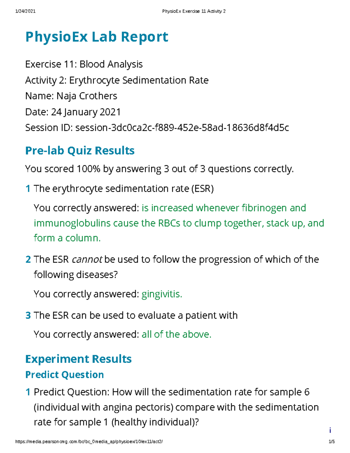 Physio Ex Exercise 11 Activity 2 - PhysioEx Lab Report Exercise 11 ...