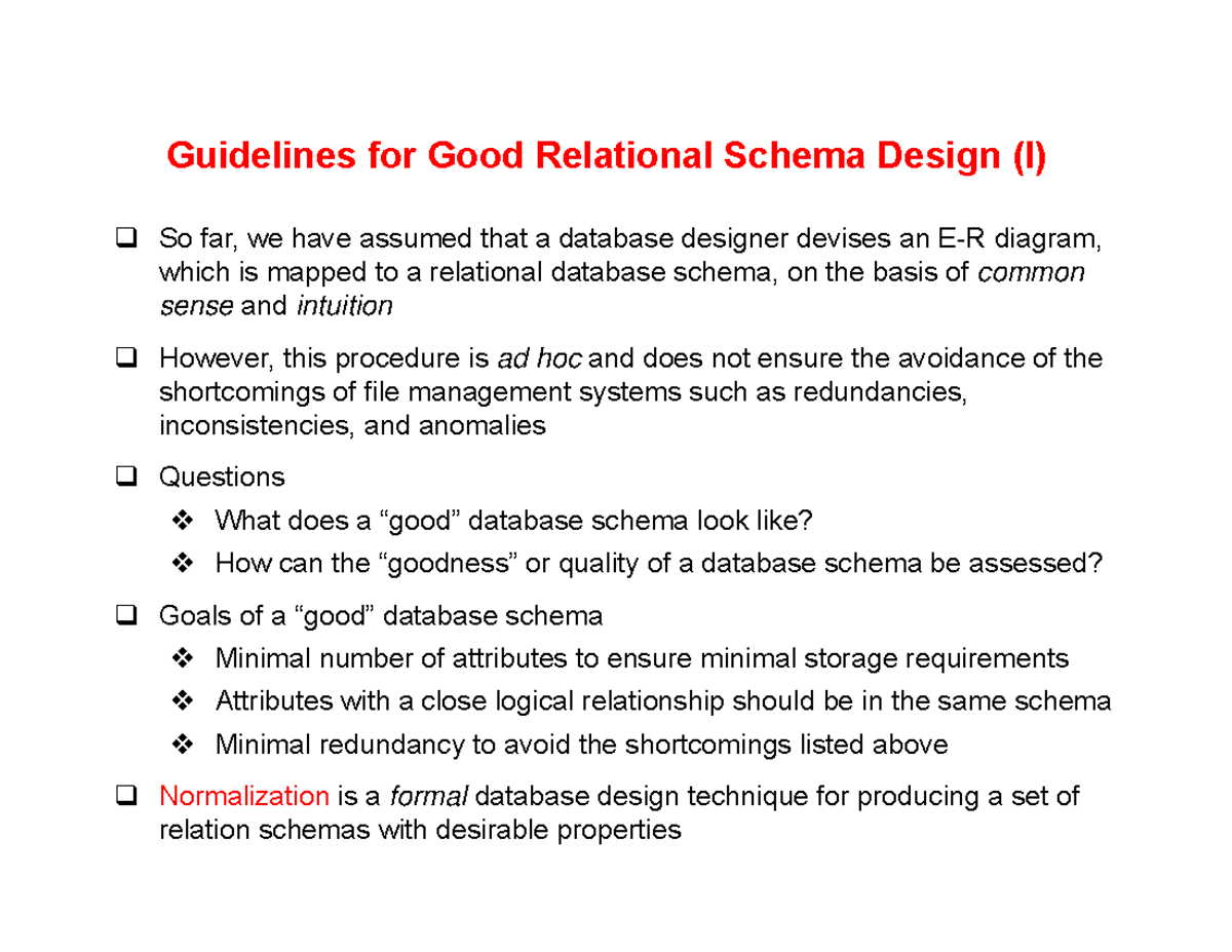 Lecture 17 - Dr. Markus Schneider - Guidelines for Good Relational ...