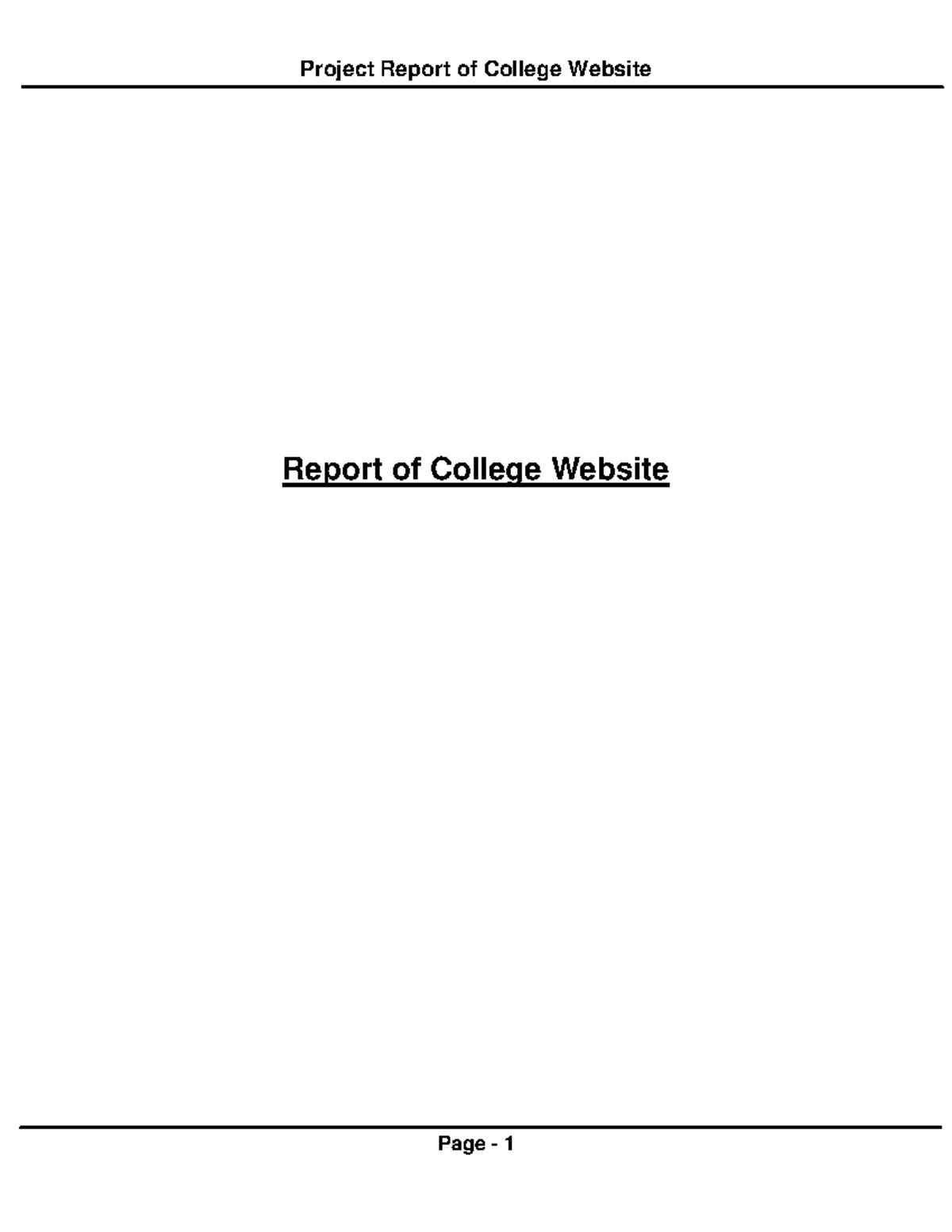 HTML website on College system - Report of College Website Introduction ...