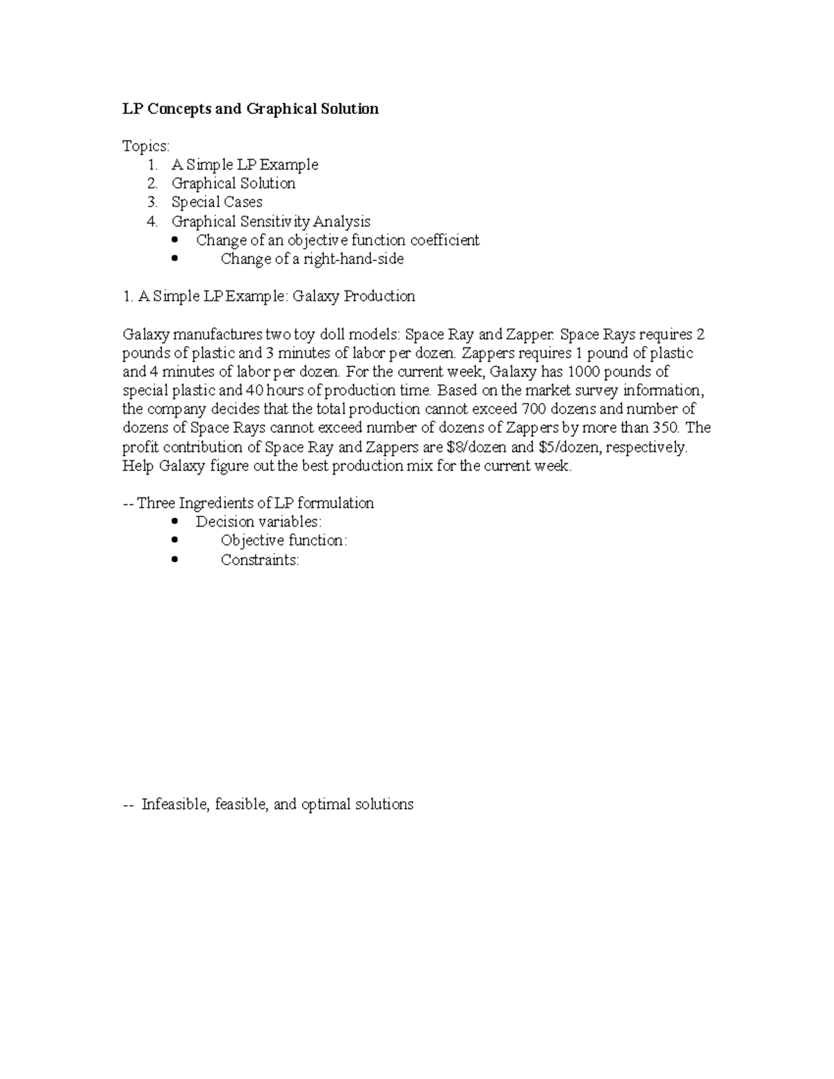 2 LP Concepts and Solutions - LP Concepts and Graphical Solution Topics ...