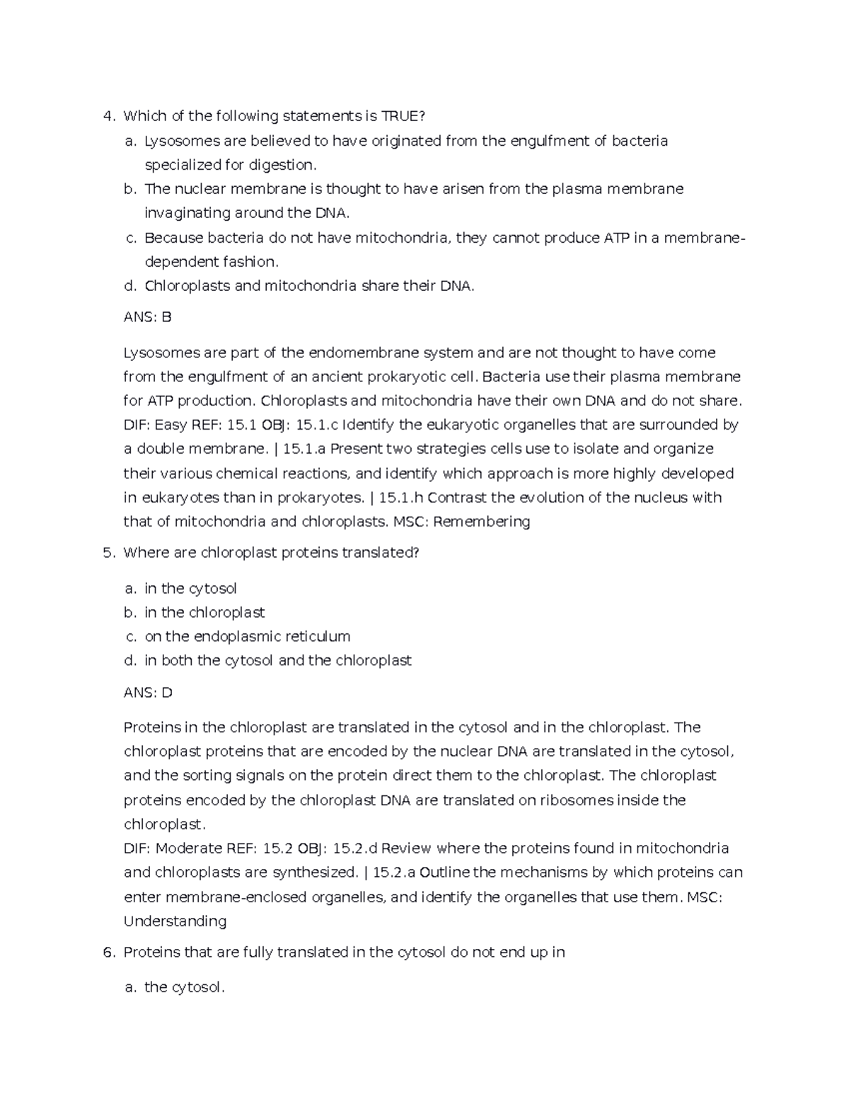 Section 6 - practice questions given for midterm - Chm 344 - Concordia ...