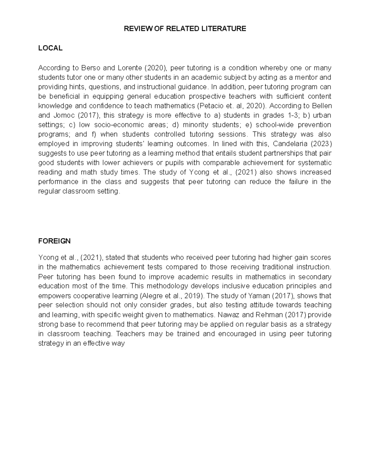 Review-OF- Related- Literature - REVIEW OF RELATED LITERATURE LOCAL ...