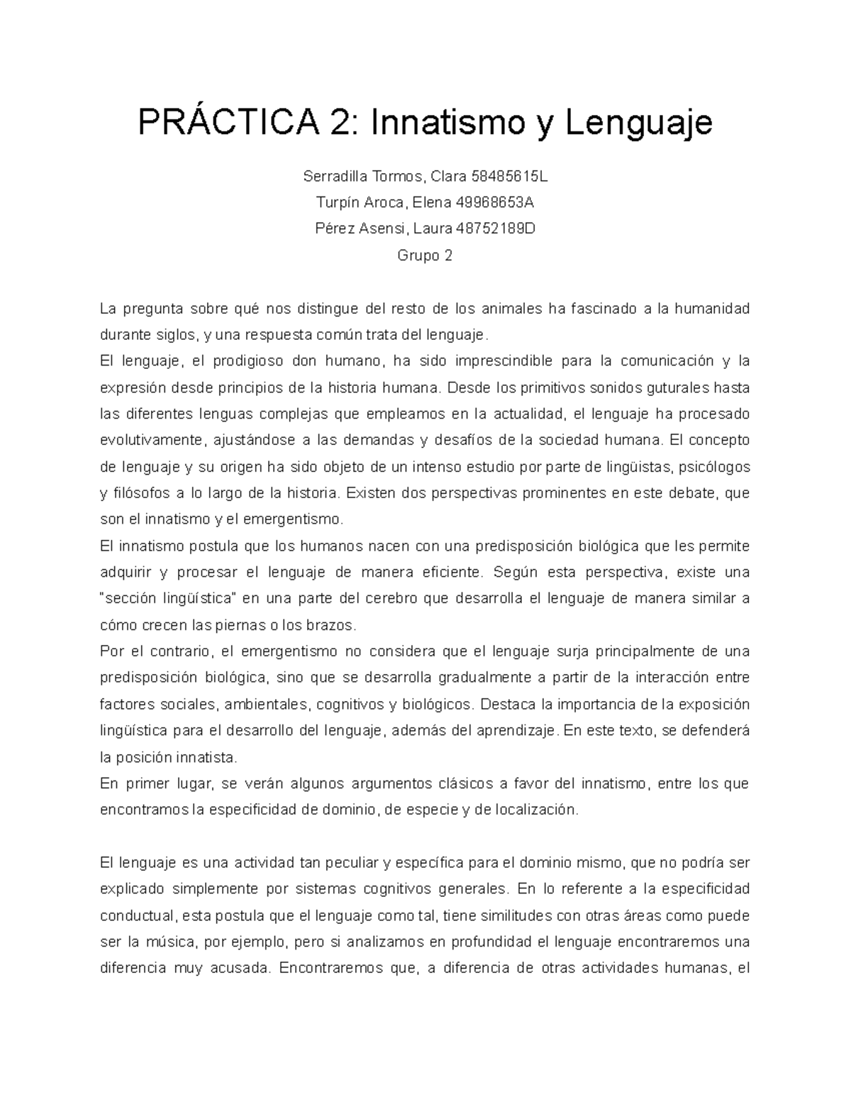 Innatismo - aburrido - PRÁCTICA 2: Innatismo y Lenguaje Serradilla ...