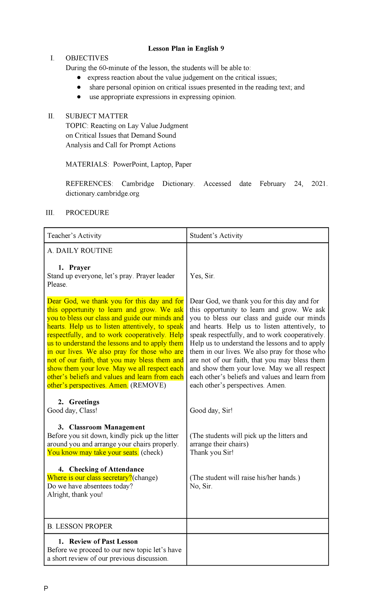 Lesson-Plan-in-English-9- Express - Lesson Plan in English 9 I ...