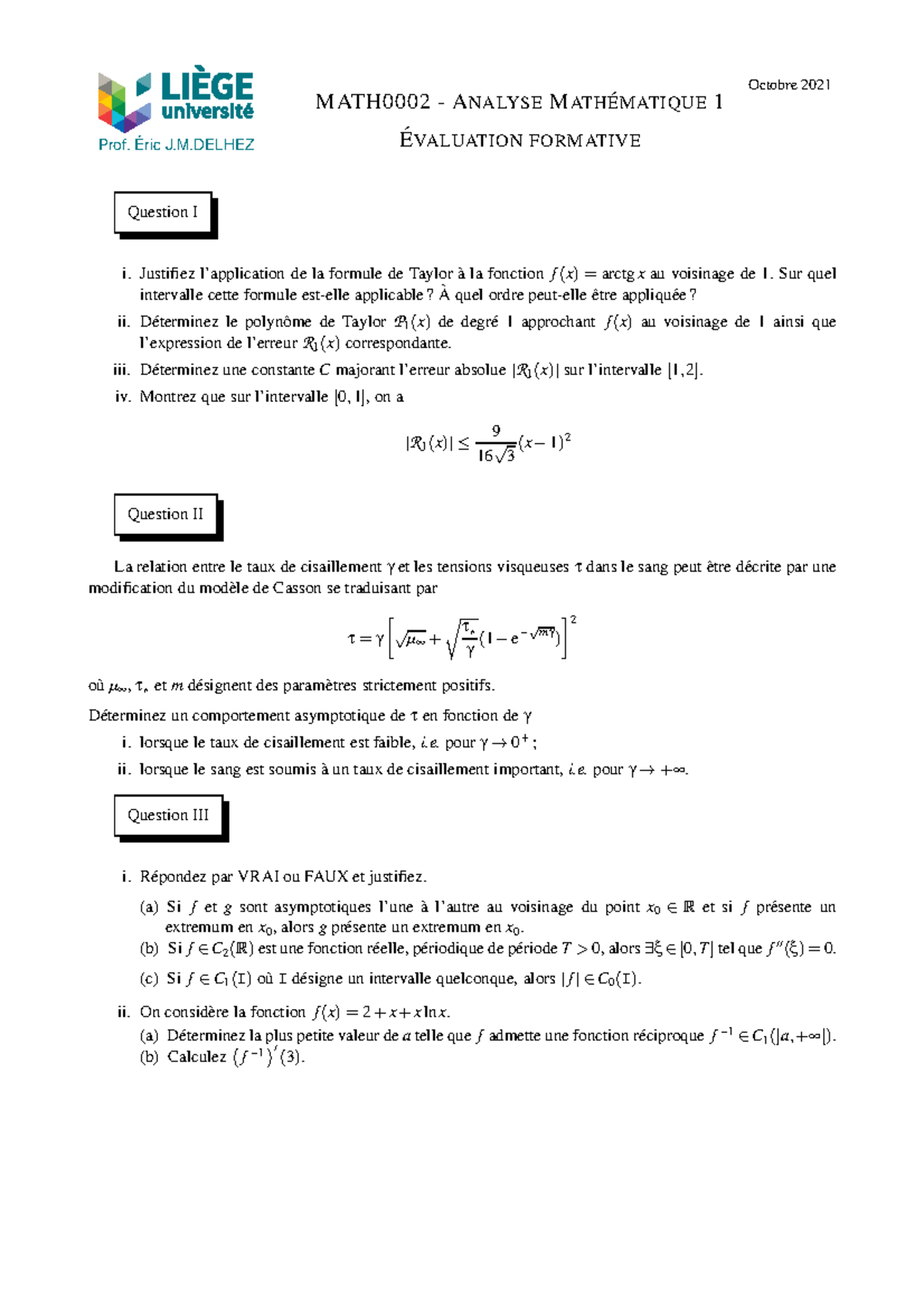 Auto-eval An 1 oct21 - Travail - Analyse - ULiège - Studocu